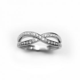 Double Knot Ring With Diamonds, Infinity Love Knot | Benati