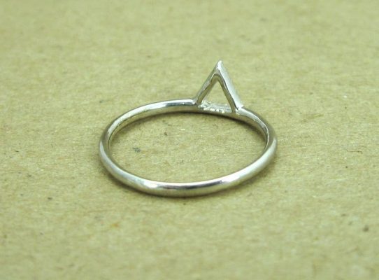 Triangle Diamond Engagement Ring, White Gold Triangle Diamond Ring | Benati