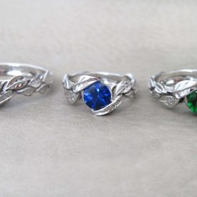 Ruby Engagement Ring, Cushion Ruby Braided Rope Engagement Ring | Benati