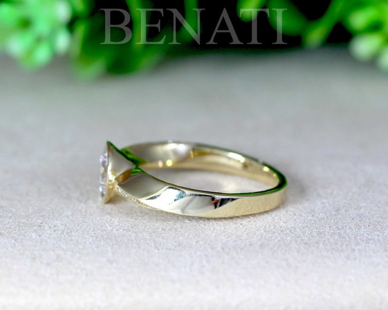 Lab grown diamond engagement ring, mobius wave promise ring | Benati