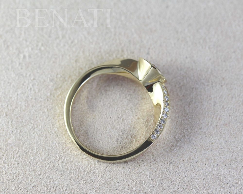 Lab grown diamond engagement ring, mobius wave promise ring | Benati