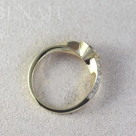 Lab grown diamond engagement ring, mobius wave promise ring | Benati