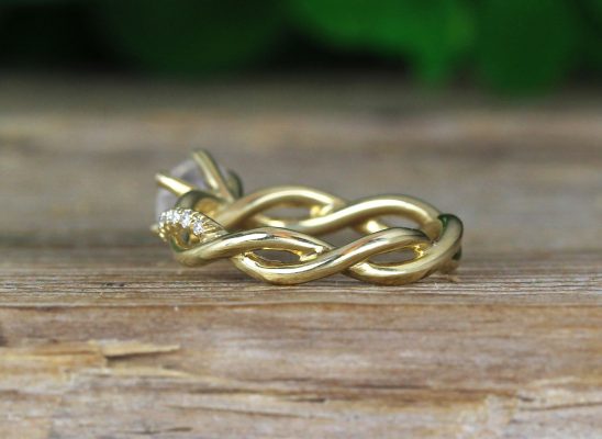 Moonstone Infinity Knot Engagement Ring, Twisted Rope Conflict Free ...