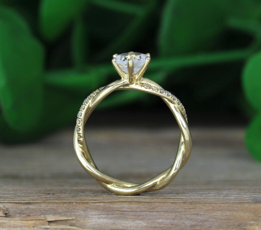 Moonstone Infinity Knot Engagement Ring, Twisted Rope Conflict Free ...