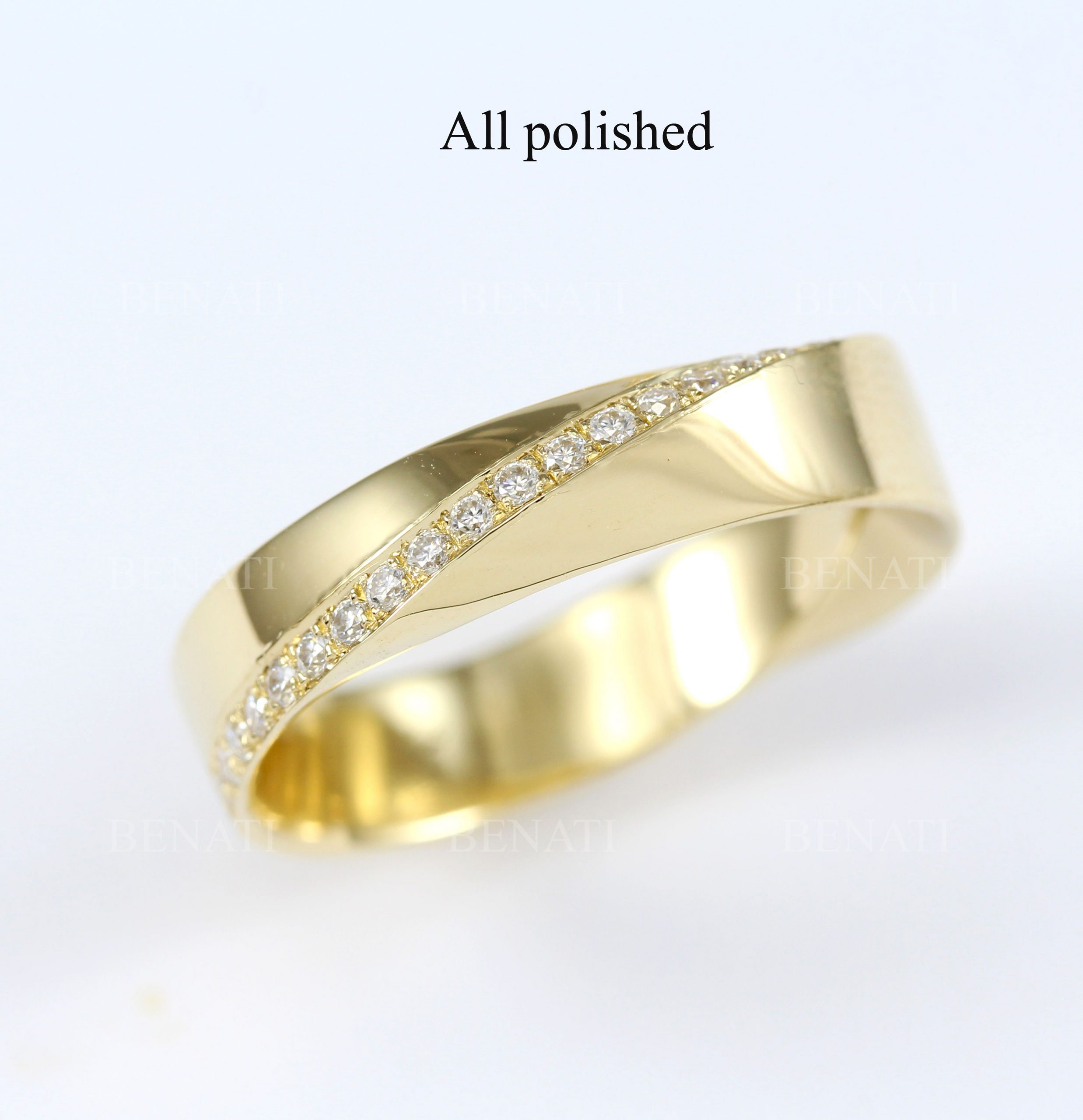 Mobius diamond ring, 5 mm diamond mobius ring | Benati