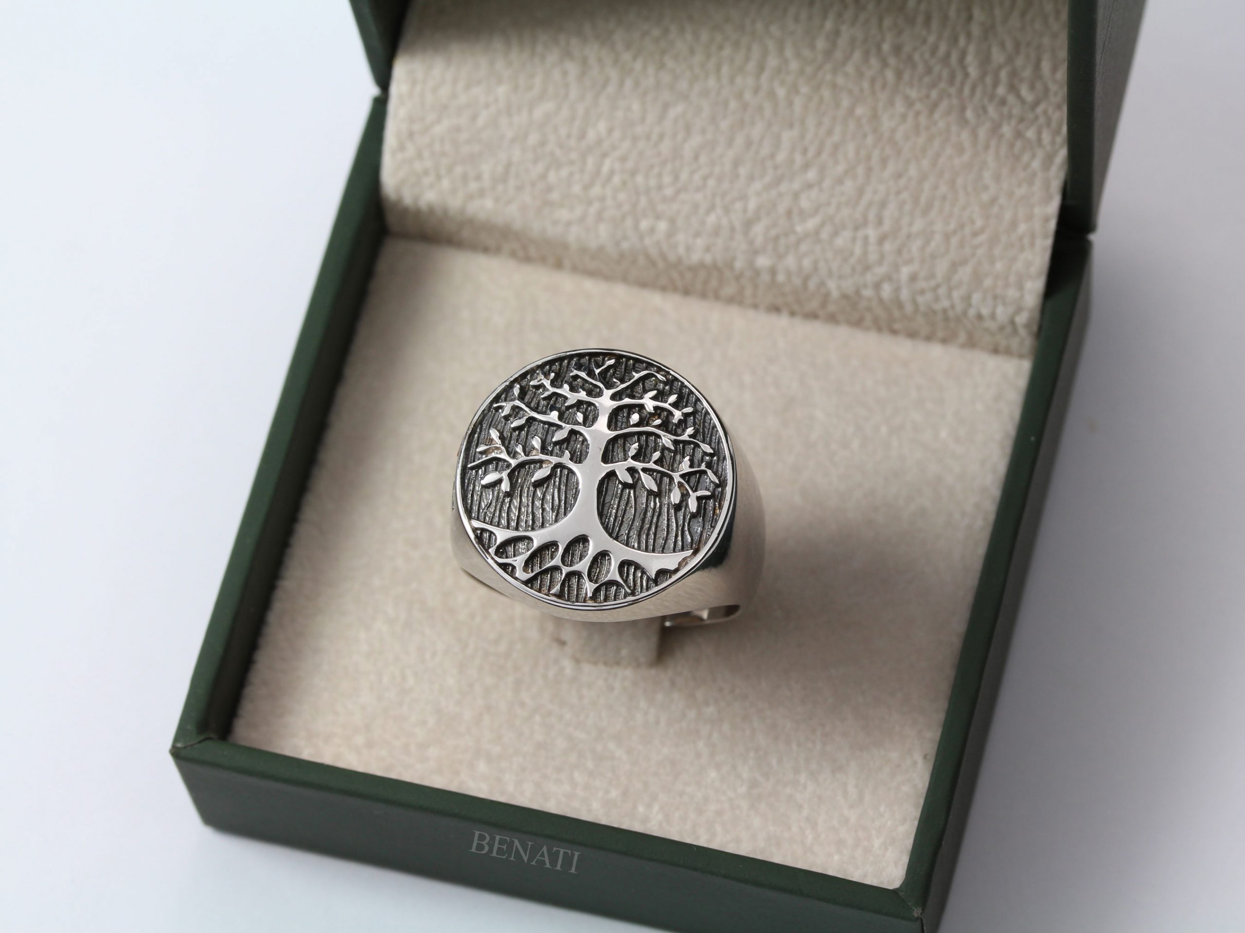 Tree Of Life Mens Ring, Sterling Silver Tree Signet Ring, Mens Tree ...